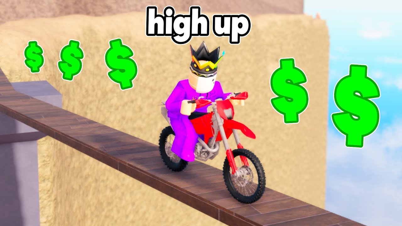 I get MONEY for riding a BIKE on a dangerous road in Roblox - YouTube