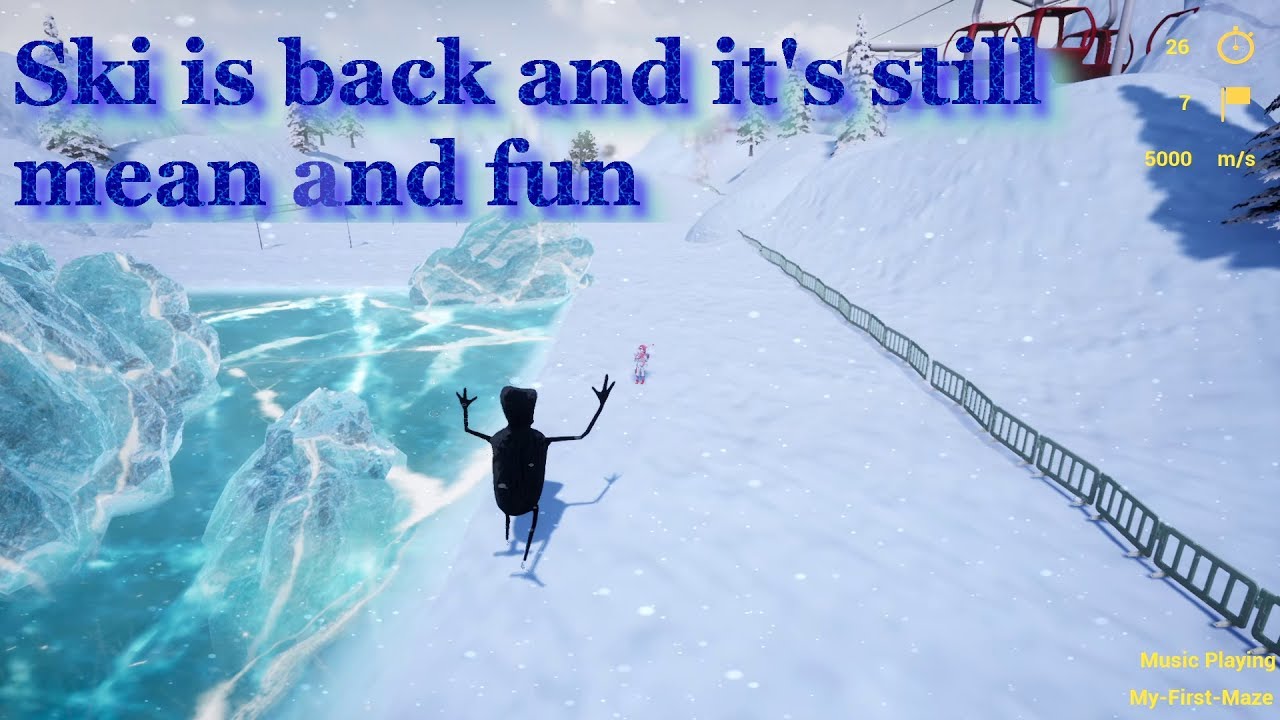 Endless Ski gameplay - classic game remake - Run from the yeti and the ...