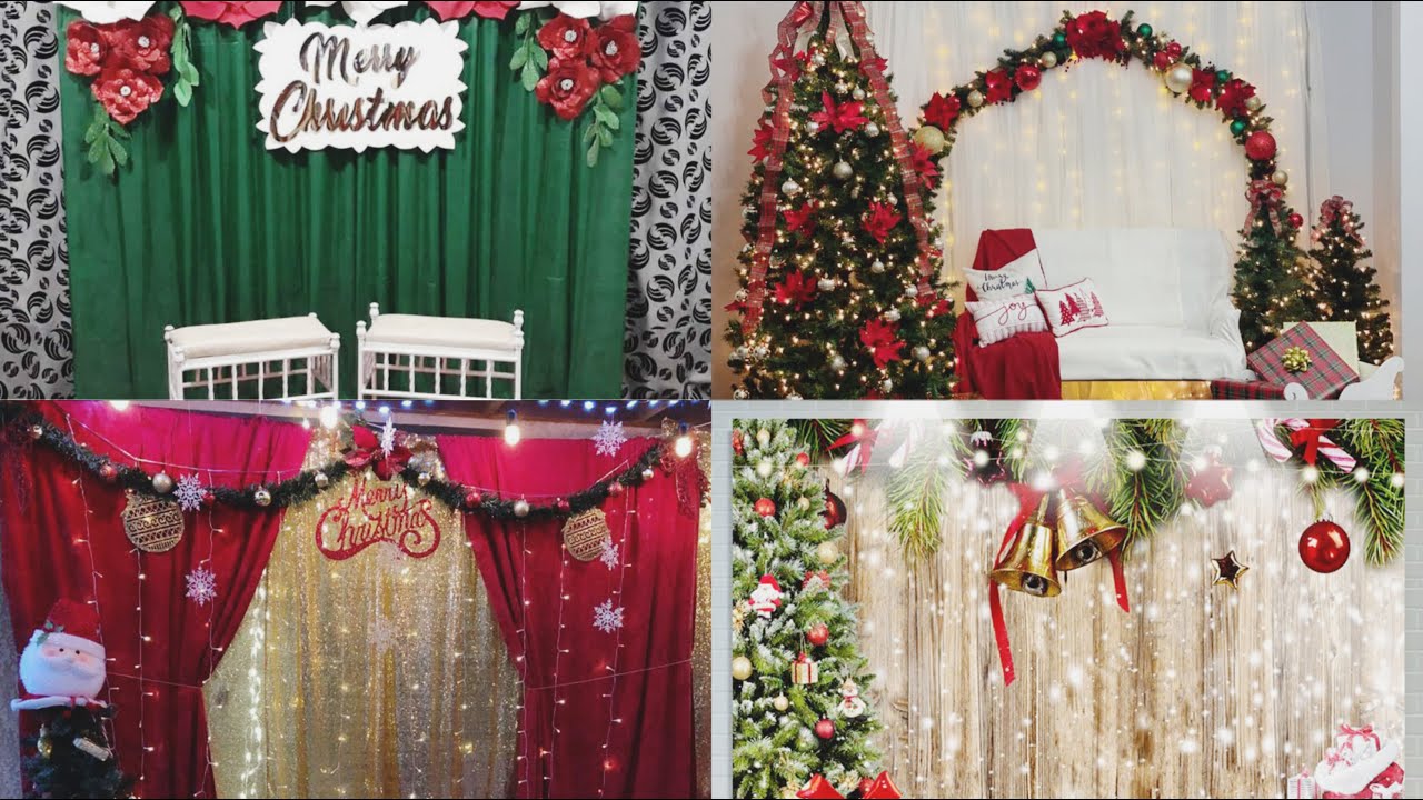 Christmas backdrop decoration ideas | Backdrop decor 2023 |christmas ...