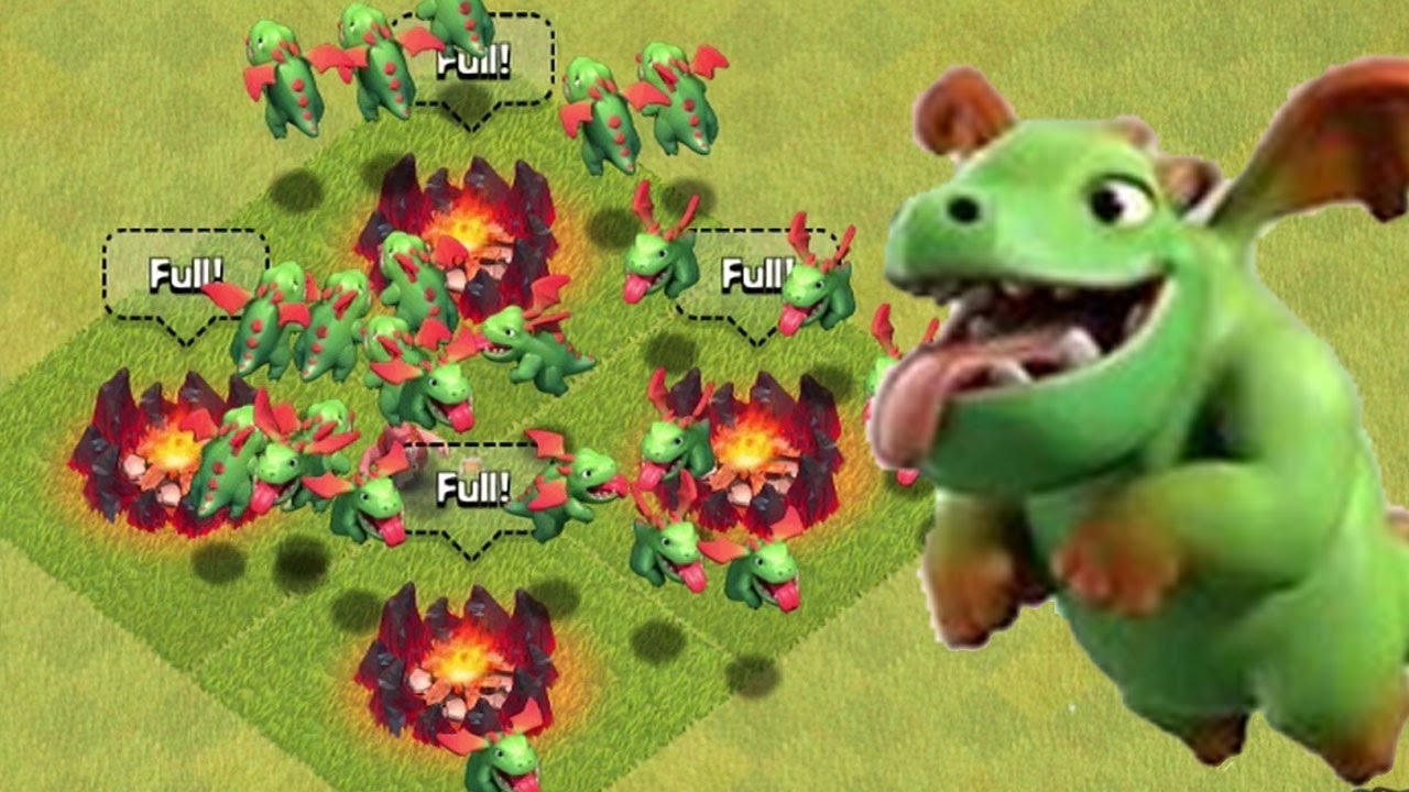 COC 700 Baby Dragon Attacks + clone Spells - YouTube