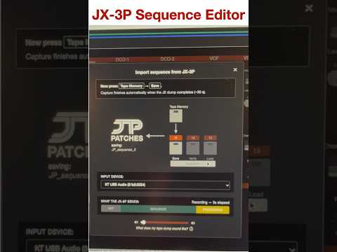 JP Patches sequence editor for JX-3P