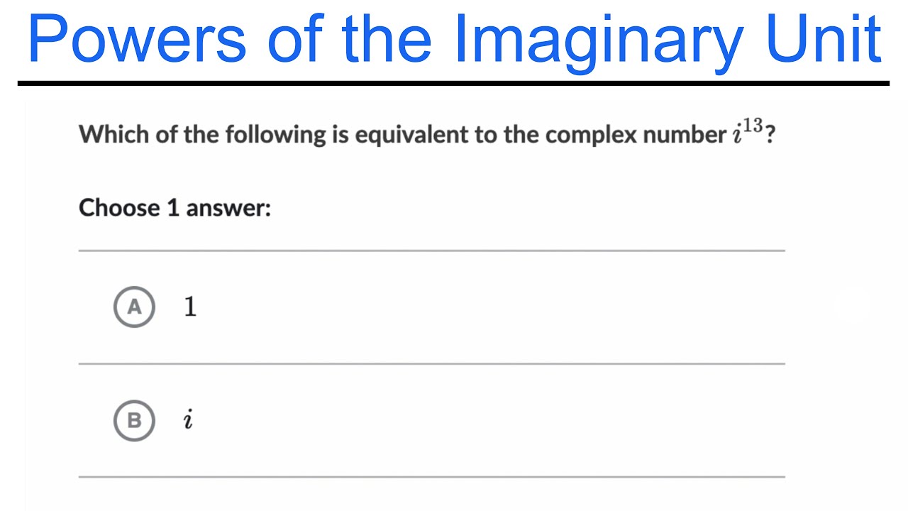 Powers of the Imaginary Unit - Precalculus - YouTube