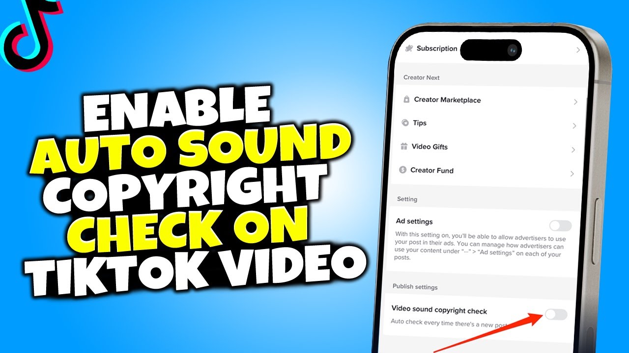 How to Enable Auto Sound Copyright Check on Tiktok Video - YouTube