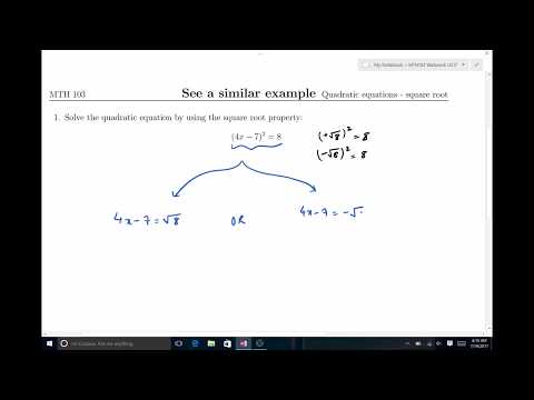 Quadratic Equations - Square root method (1 3 04) - YouTube