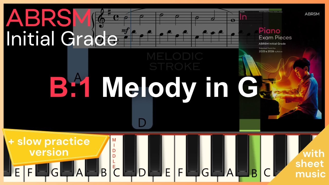 Melody in G no 39, op 101 Beyer | B1 ABRSM 2025 -2026 Initial grade ...