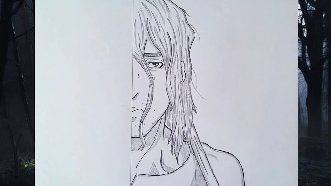 How to draw Thorfinn from Vinland Saga Season 2 | Half face drawing ...