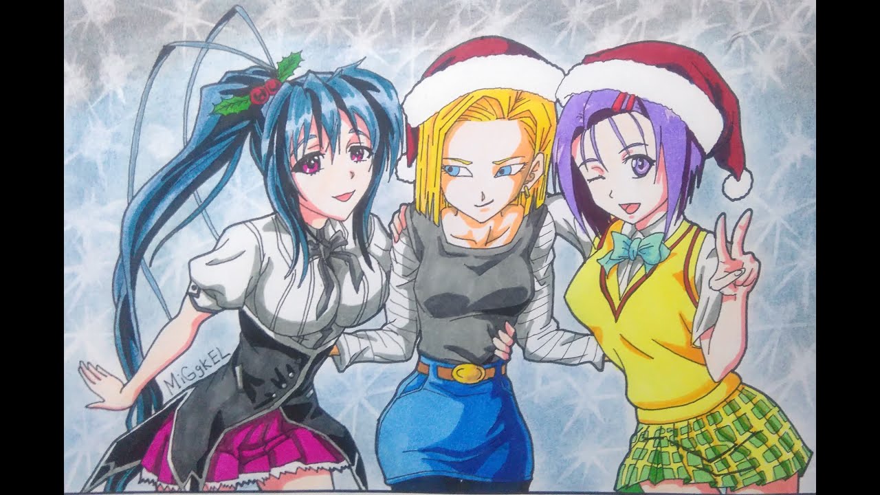 Como Dibujar a Akeno, No.18 y Haruna. How to Draw Akeno, No.18 and ...