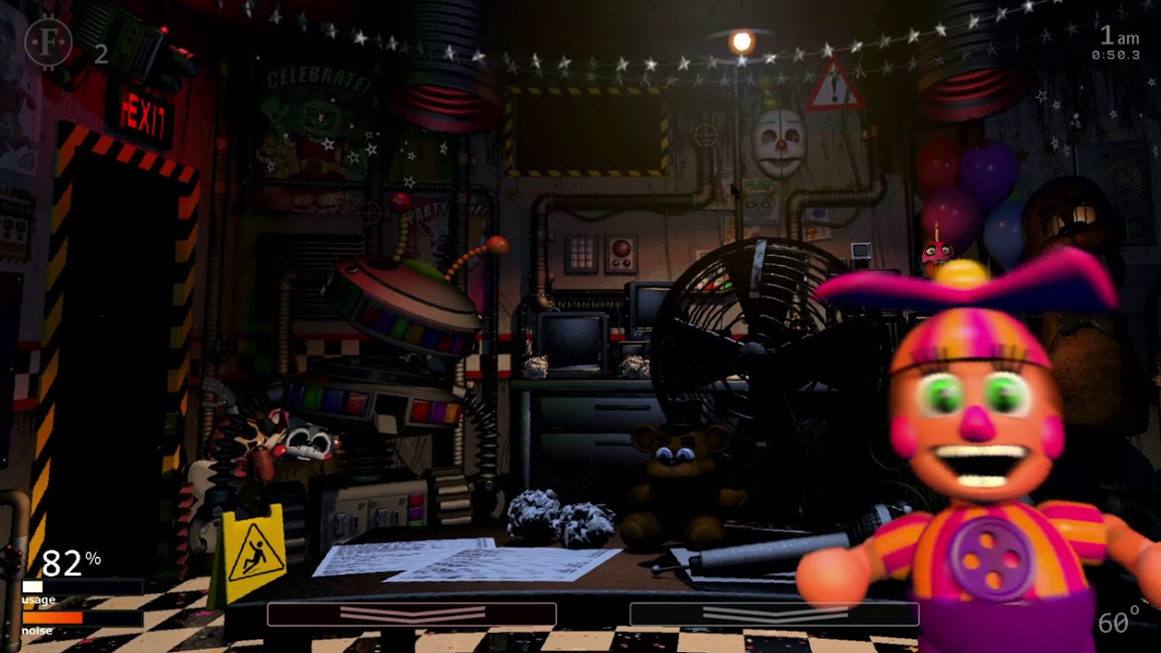 FNaF Ultimate Custom Night: Funtime Chica on 20 and FNaF 2 Toys all on ...