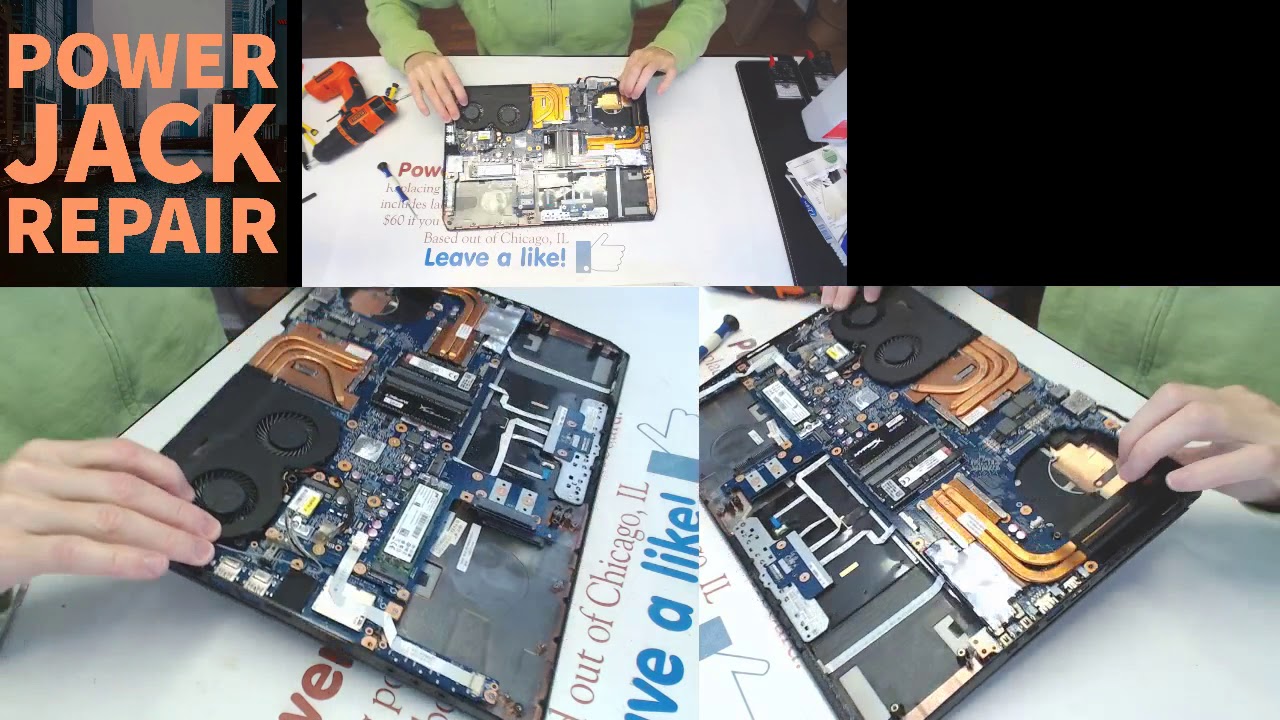 Sager np865 clevo p650se pro star broken laptop dc power jack repair ...