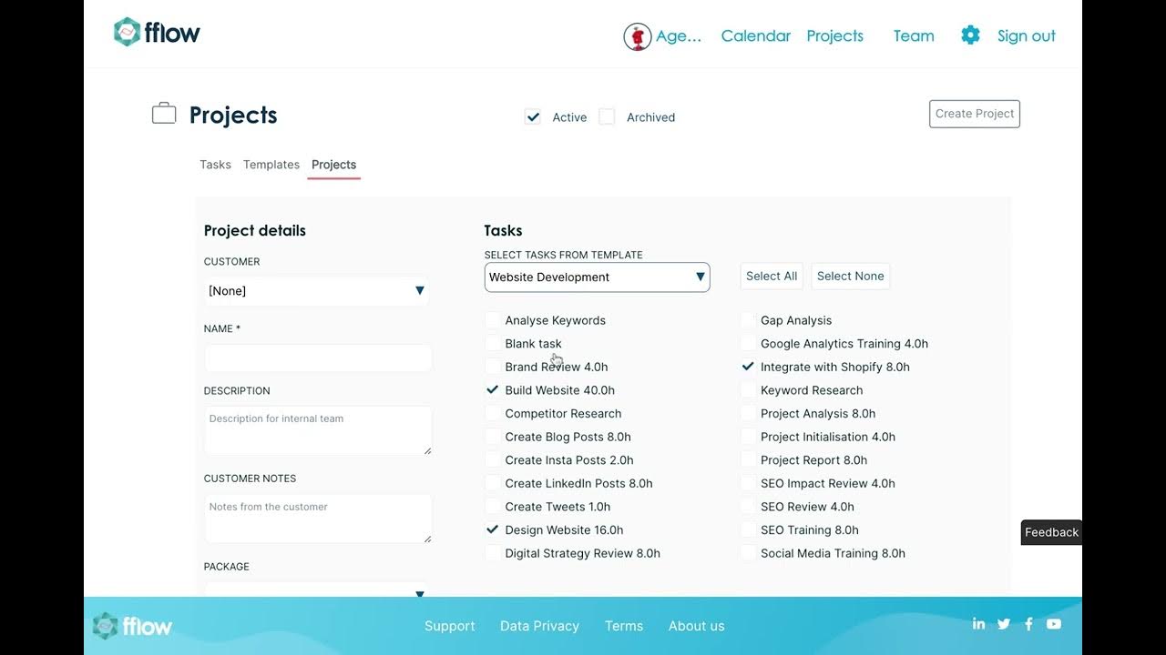 Create project - YouTube