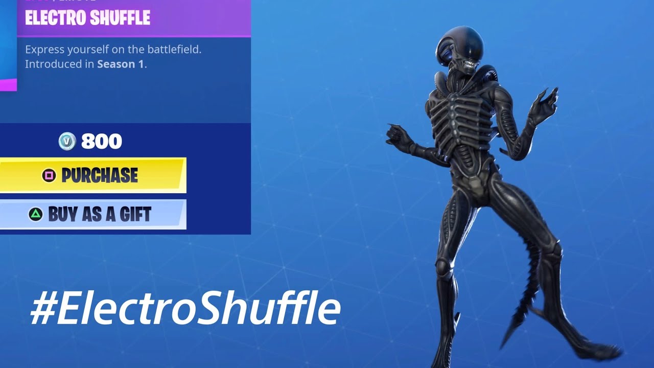 Xenomorph dancing to Electro Shuffle in Fortnite for 3 minutes straight ...
