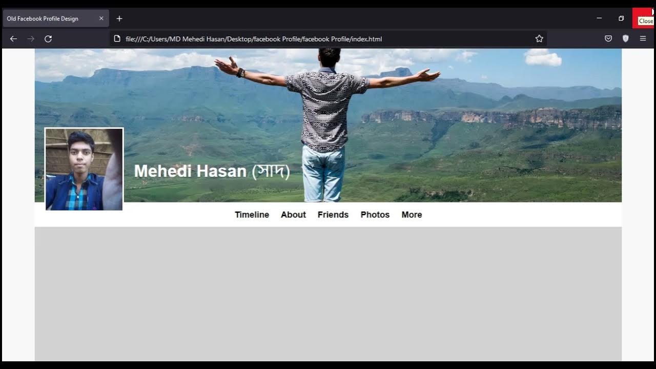 Old Facebook Profile Design HTML & CSS #sadmia - YouTube
