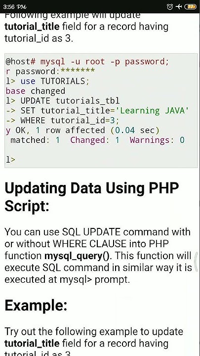 Updating Table Data in #mysql - YouTube