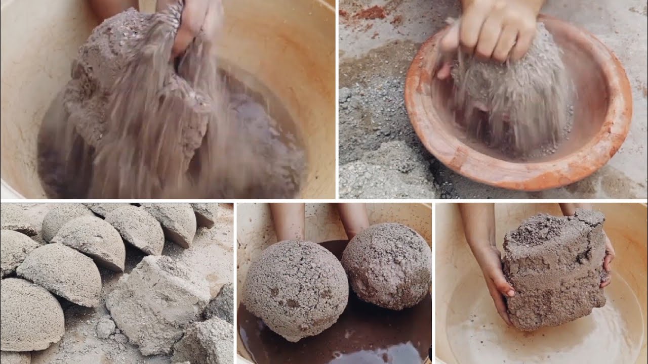 Handmade gritty texture crumble on Claypot and Water 🌊💦 🌊 satisfying ...