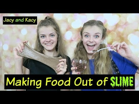 Making Food Out of Slime Challenge ~ Jacy and Kacy - YouTube
