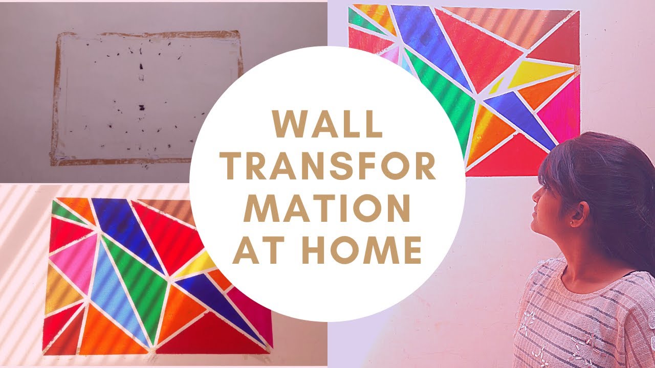 DIY Wall Transformation at Home|| Wall Painting with Acrylic colors ...