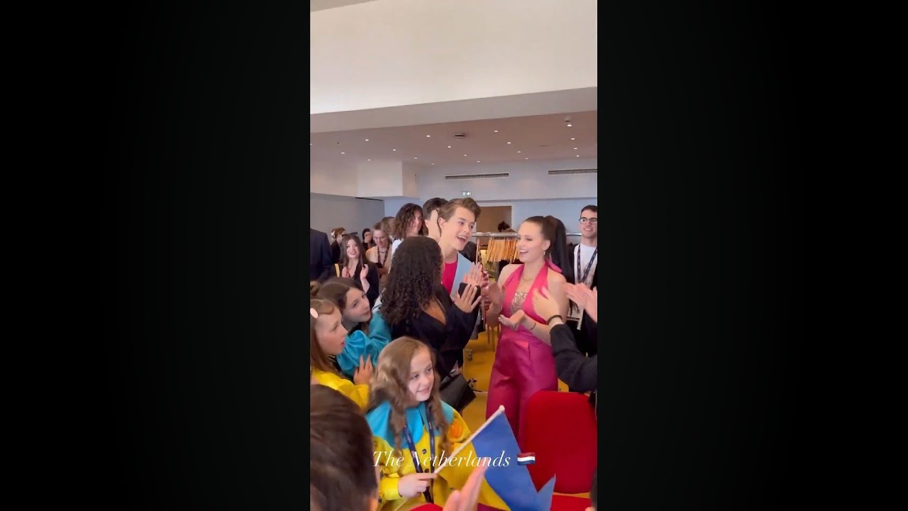 The JESC 2023 participants singing their songs before the Opening ...