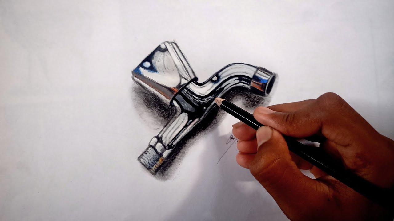 high quality hyper-realistic tap drawing 3d art . - YouTube