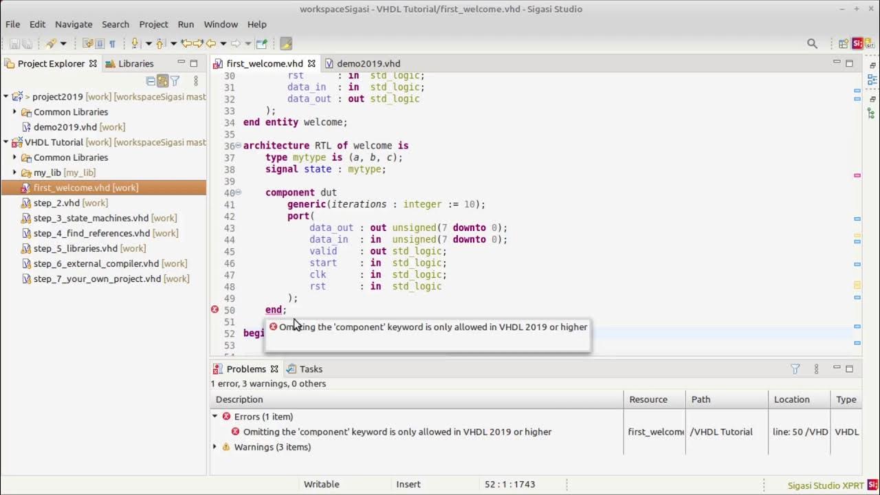 VHDL 2019 projects in Sigasi Studio - YouTube