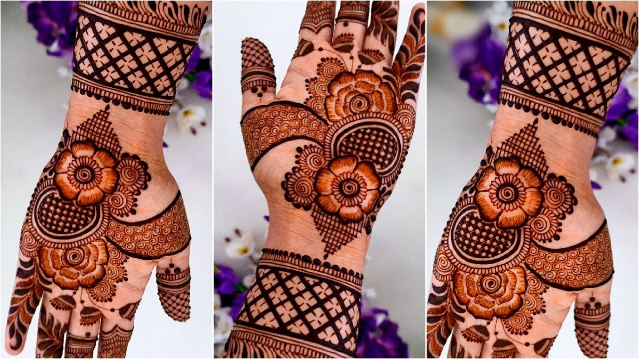 Simple Latest Floral Mehndi |New Stylish Patch Henna |Easy Front Hand ...