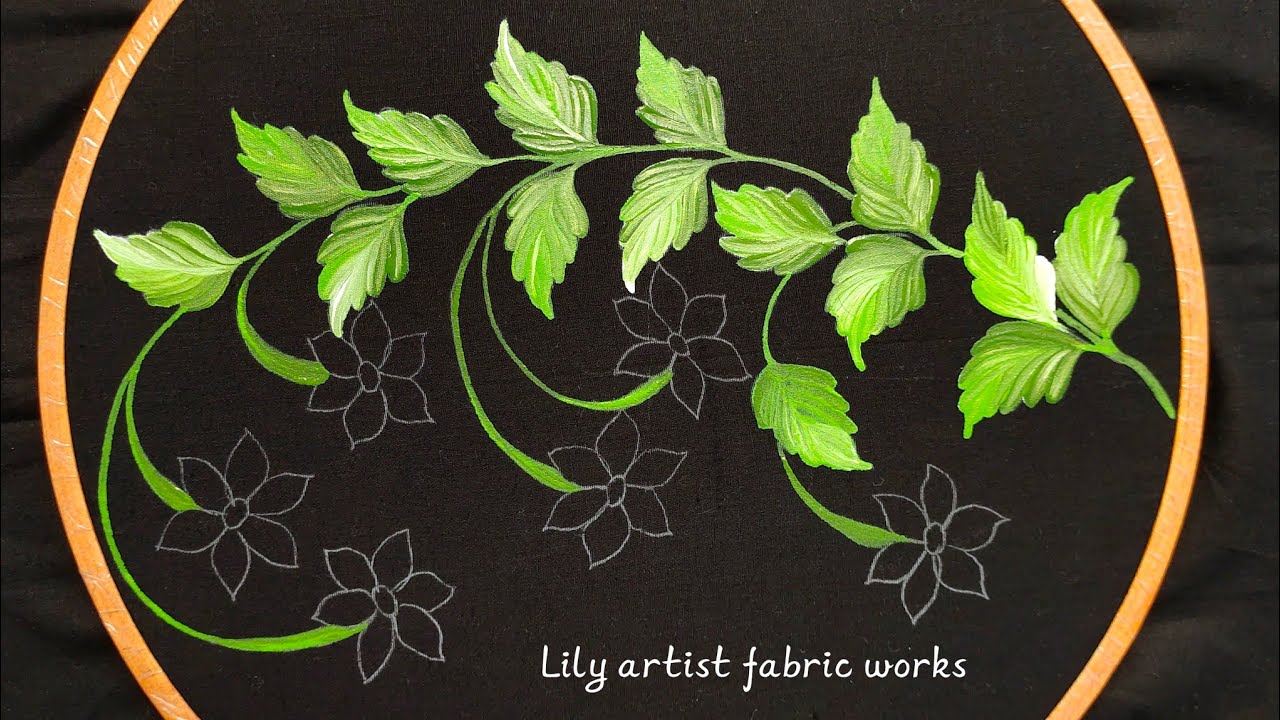 painting on black cloth | Fabric painting easy design - YouTube