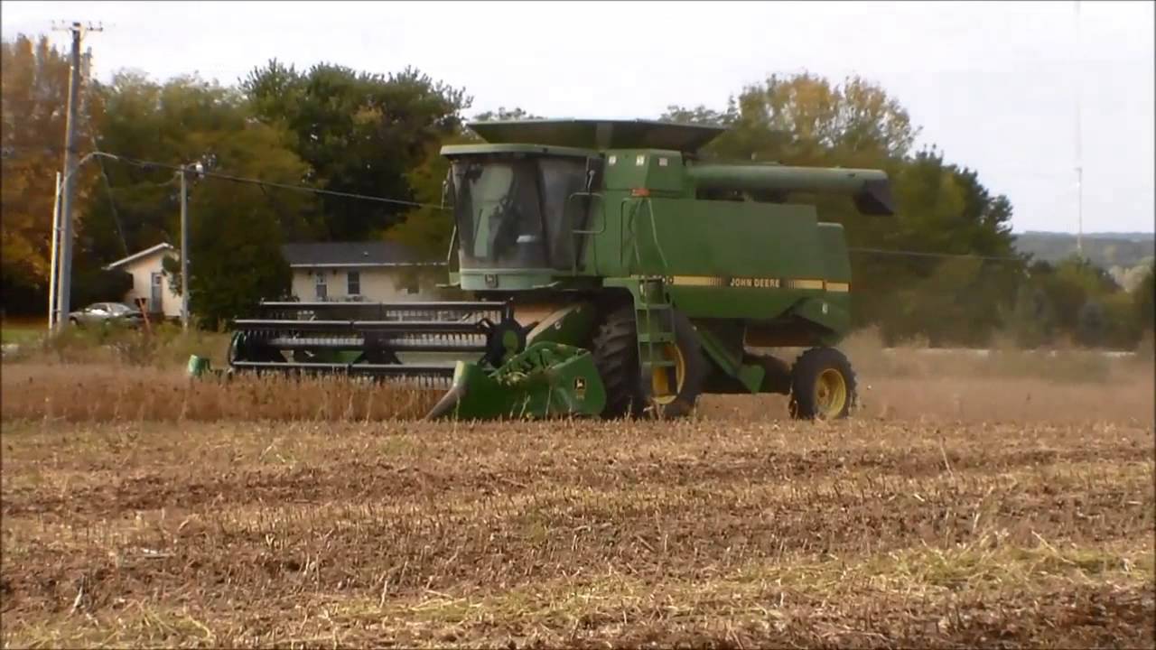 Combining Beans in Eastern Iowa 2014 - YouTube