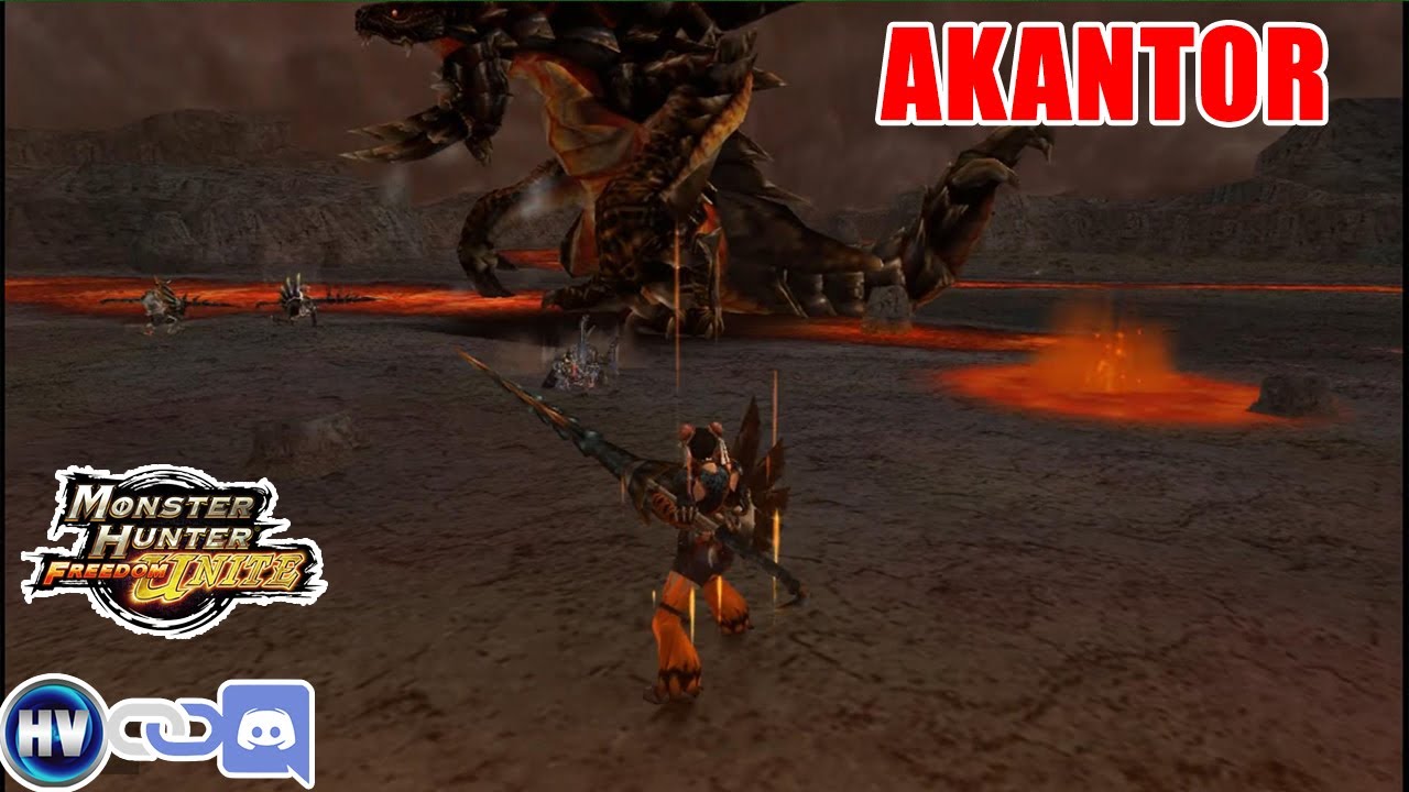 Akantor vs 4 Lances | MHFU PSP - YouTube