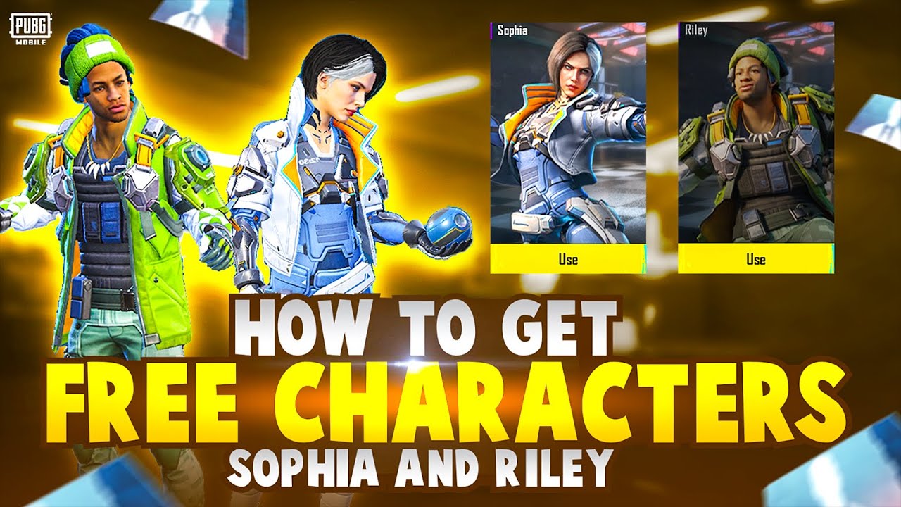 HOW TO GET FREE SOPHIA AND RILEY CHARACTER IN PUBG MOBILE | FREE 500 ...