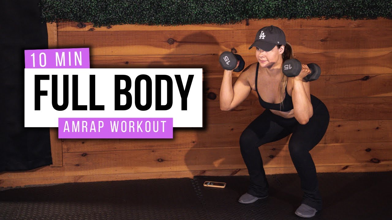 10 MIN Full Body Dumbbell Workout - AMRAP Strength & Cardio at Home ...