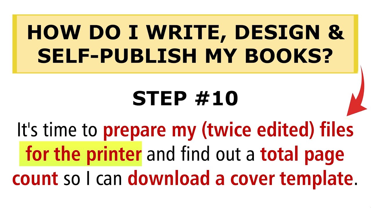 Step #10: Prepare Your Book Files For The Printer & Determine A Total ...