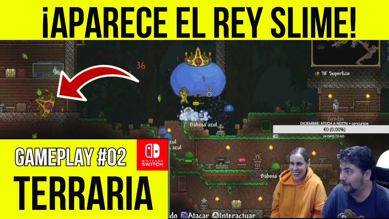 TERRARIA - Nintendo Switch #02 - ¡Aparece el Rey Slime! - YouTube