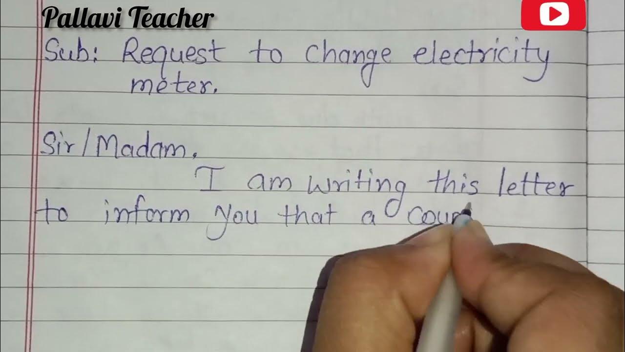 Request Letter For Change Electricity Meter | Application For Electric Meter Change | - YouTube