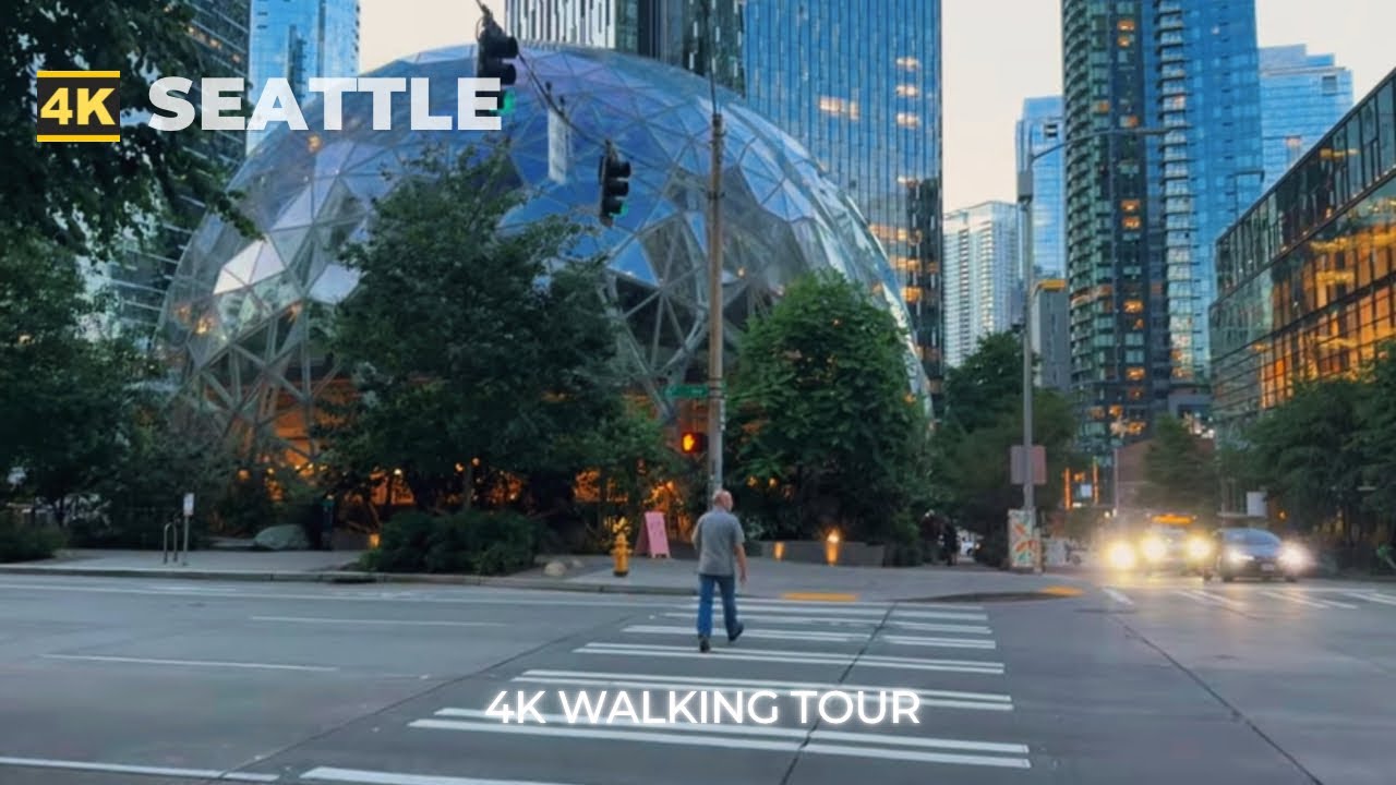 [4k] SEATTLE Walk : What is like to walk from 6th AVE (The Sphere's) to ...
