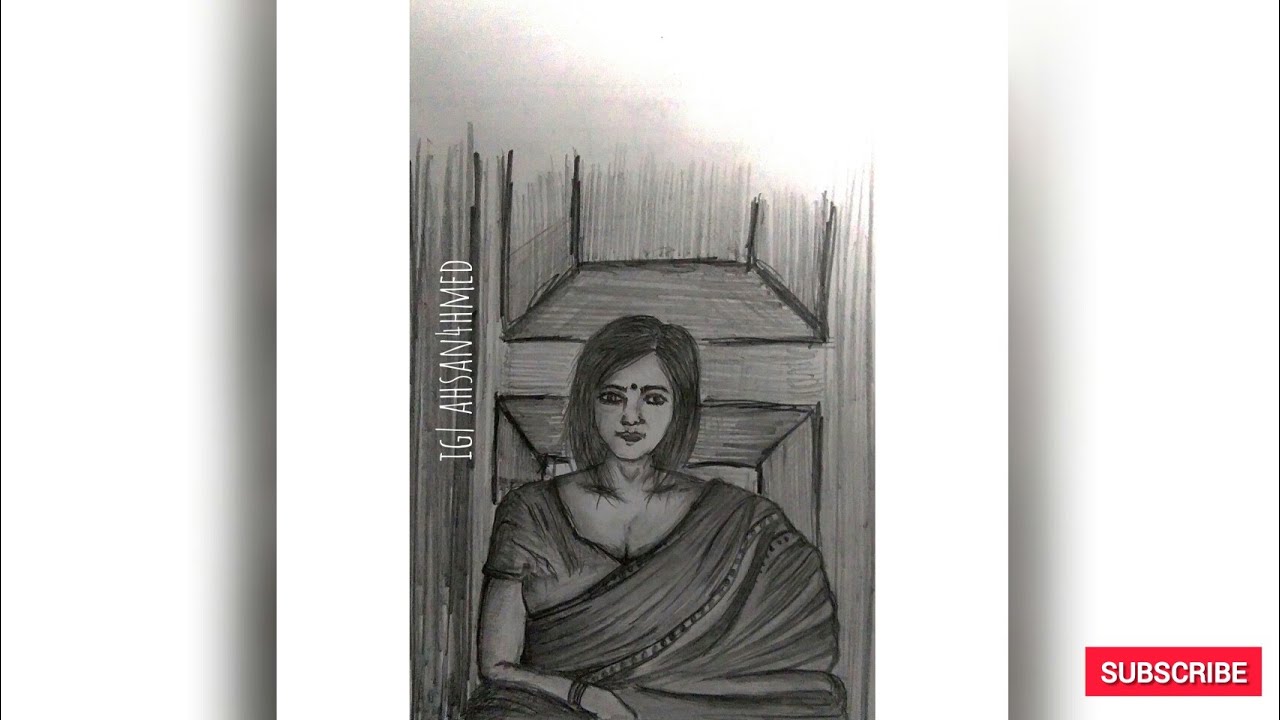 Beautiful woman sketch | Step by step | Ahsan Art - YouTube