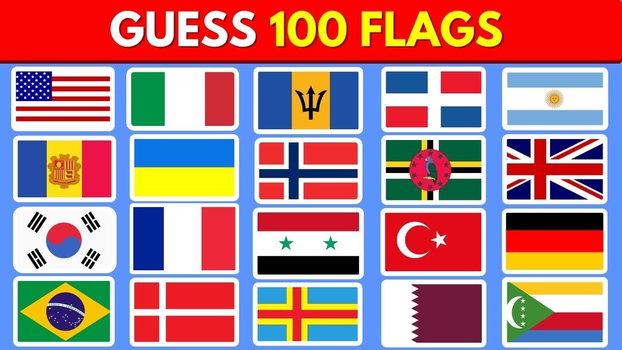 Guess All the 100 Flags of the World 🚩 |Guess the flags challenge - YouTube