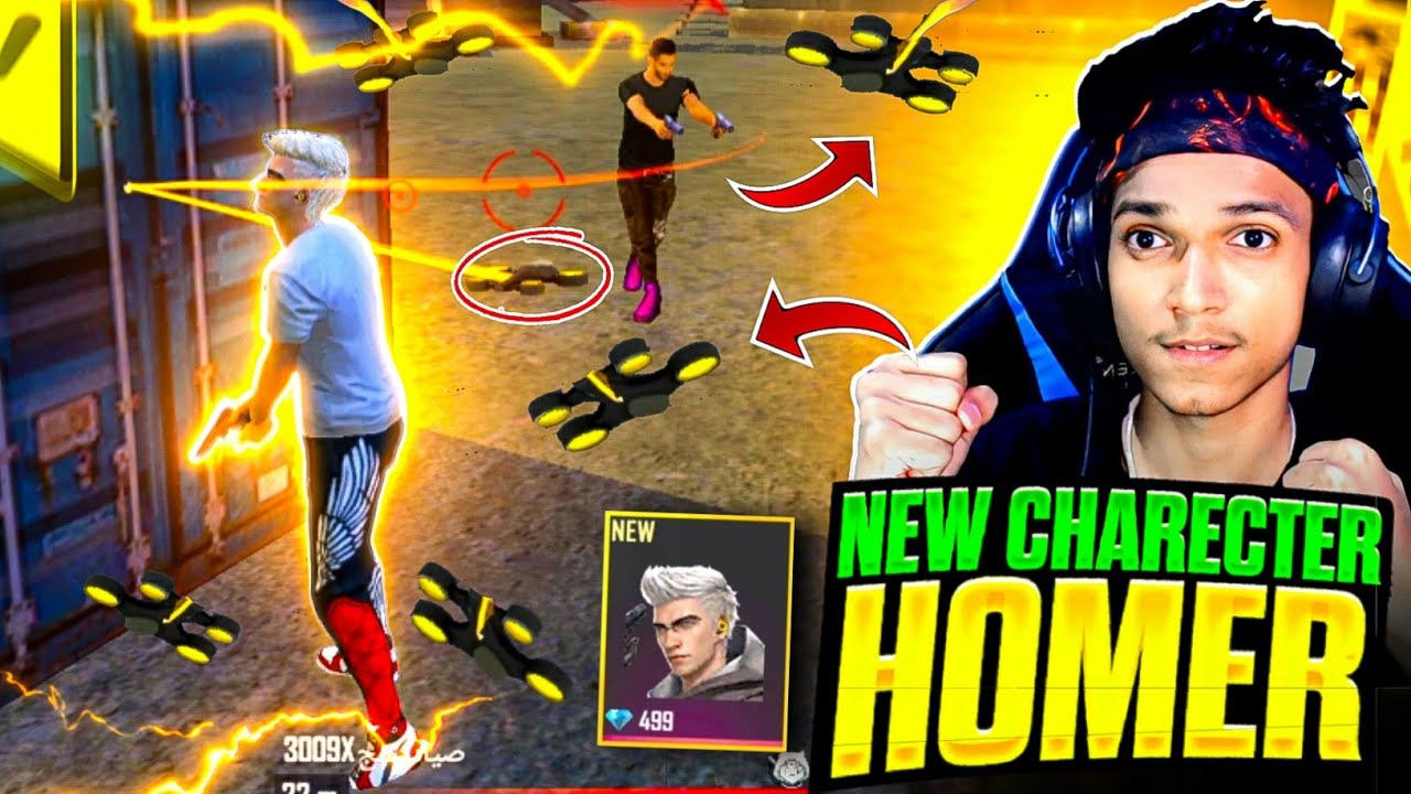 Homer Charecter Review + First Gameplay || Free Fir New Charecter Homer ...