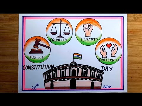 National Constitution Day Poster Drawing/National Law Day Drawing/माझे ...