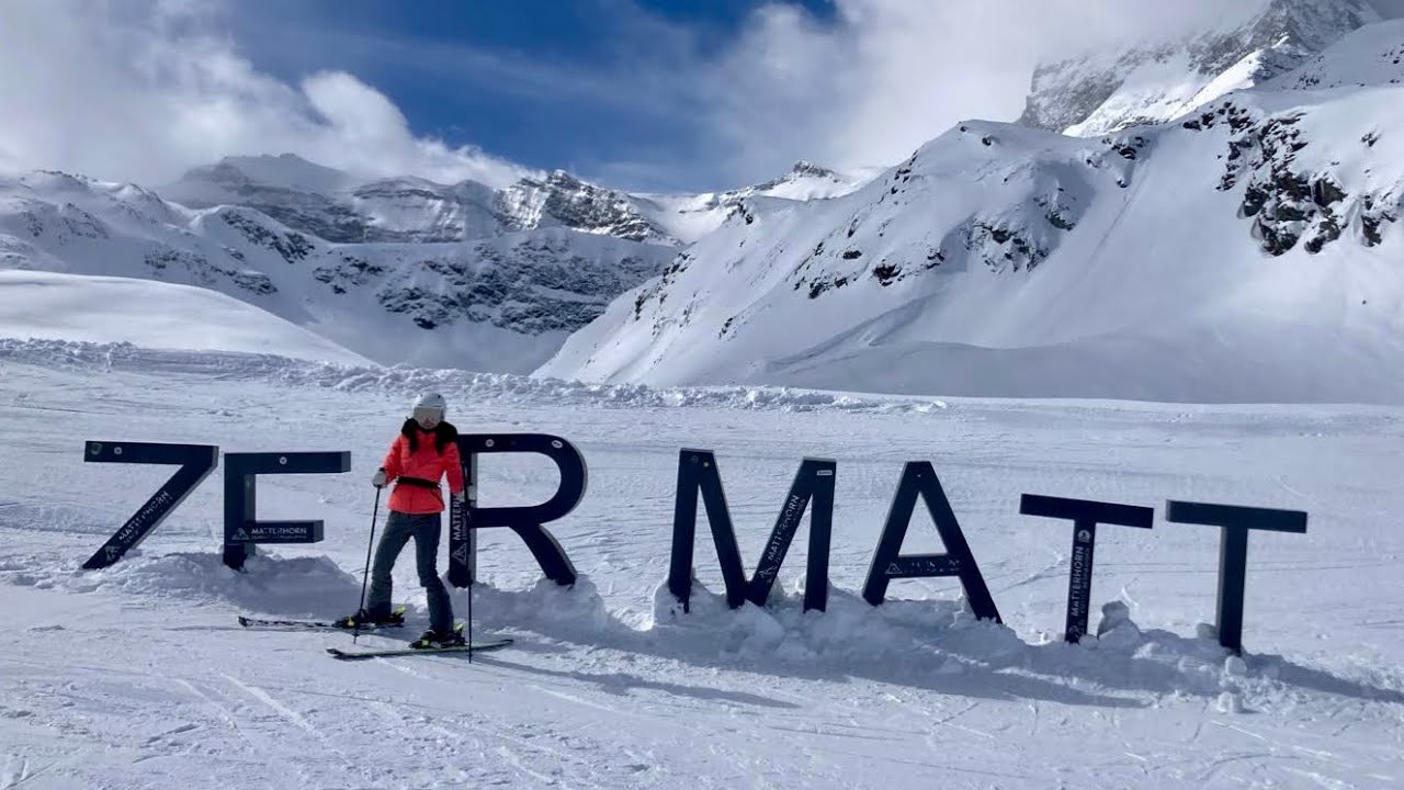 Zermatt spring ski- how to ski to the zermatt 🪧 sign - YouTube