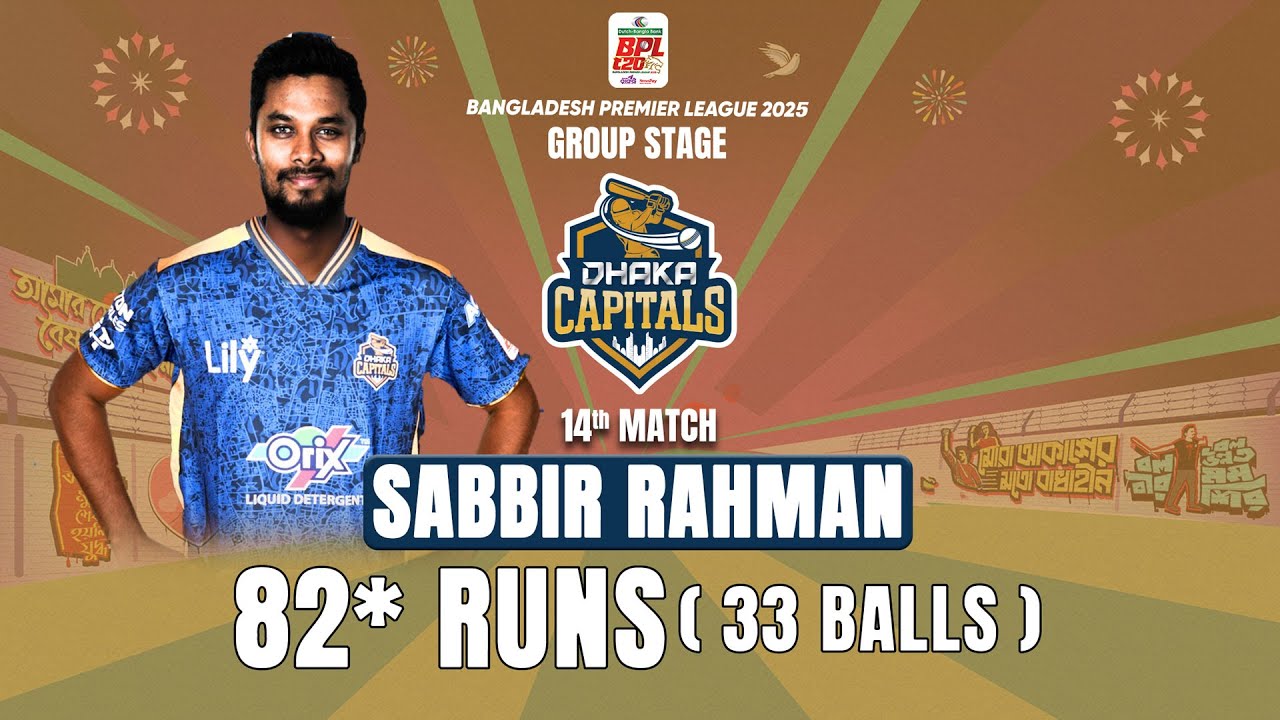 Sabbir Rahman's 82 Runs against Chittagong Kings || 14th Match || BPL ...
