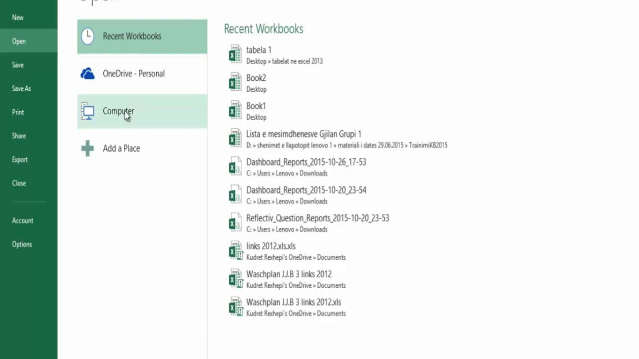 Tutorial per Excel Mesimi 3 Libri dhe Fletet e punes ne Programin Excel ...