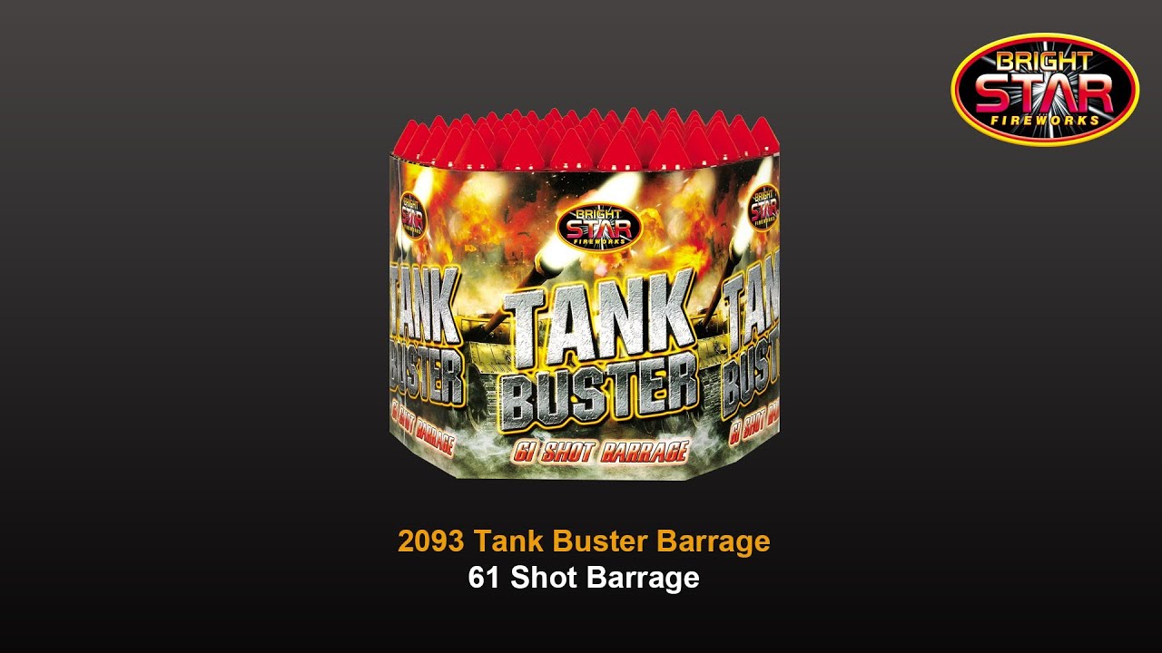 Bright Star Fireworks - 2093 Tank Buster 61 Shot Barrage - YouTube