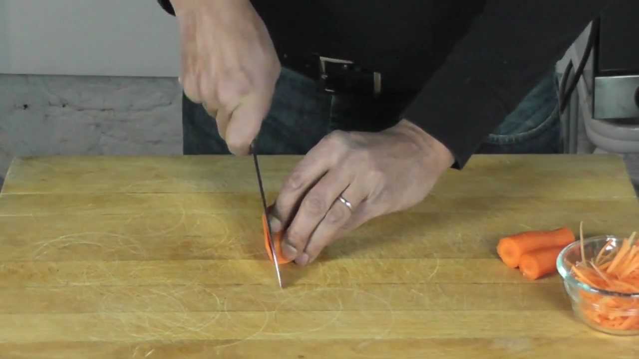 How to Make a Julienne - How to Cut Vegetables - Cooking Classes - YouTube