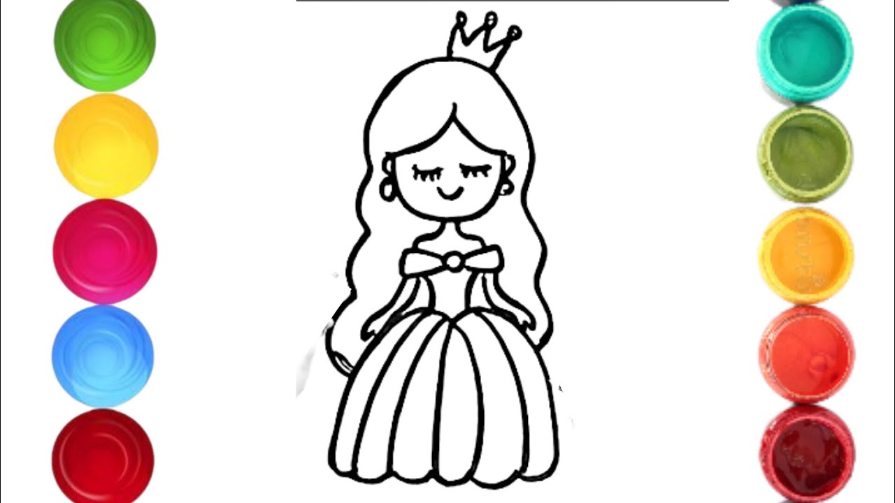 Easy Princess Drawing, How to Draw a Cute Princess for Kids, Easy ...
