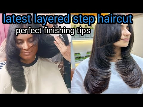 Layer with Step Haircut ️ | Trendy Long Hair Layer & Step Cutting ...