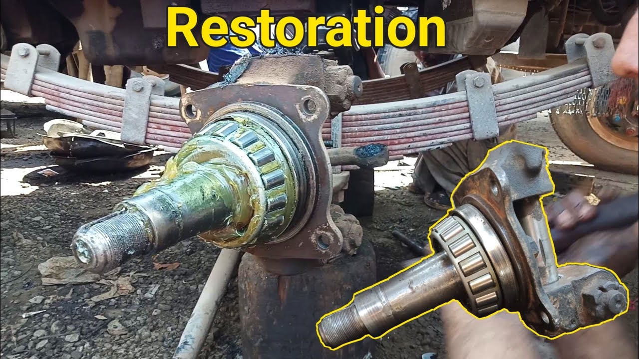 Truck Spindle Bush Replacement And Restoration Process of Truck Axle ...