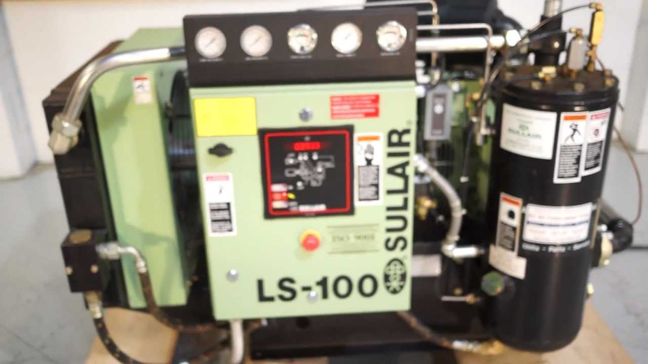 SULLAIR LS100 25HP ROTARY SCREW COMPRESSOR 3911 HOURS - YouTube