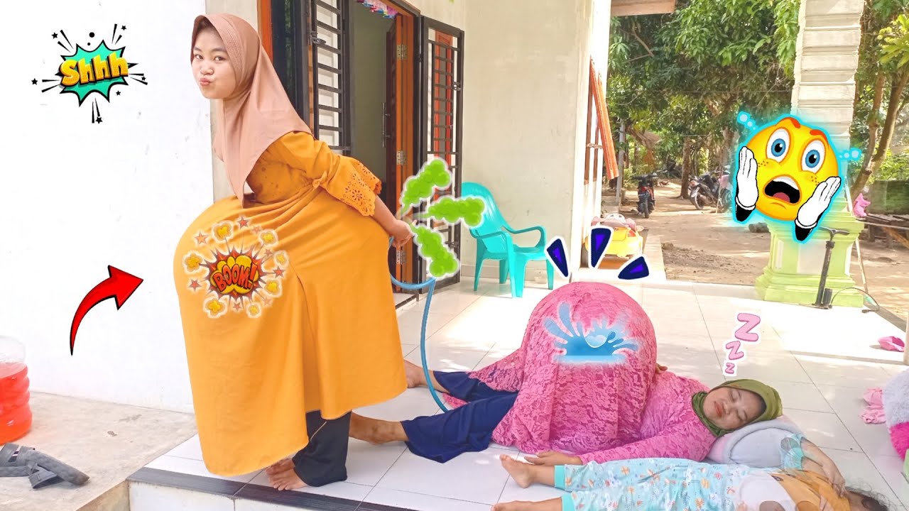 Drama Lucu🤣 Lagi Asik Tidur Kakak Di Kerjain Adek Perutnya DiTiup Pakai ...