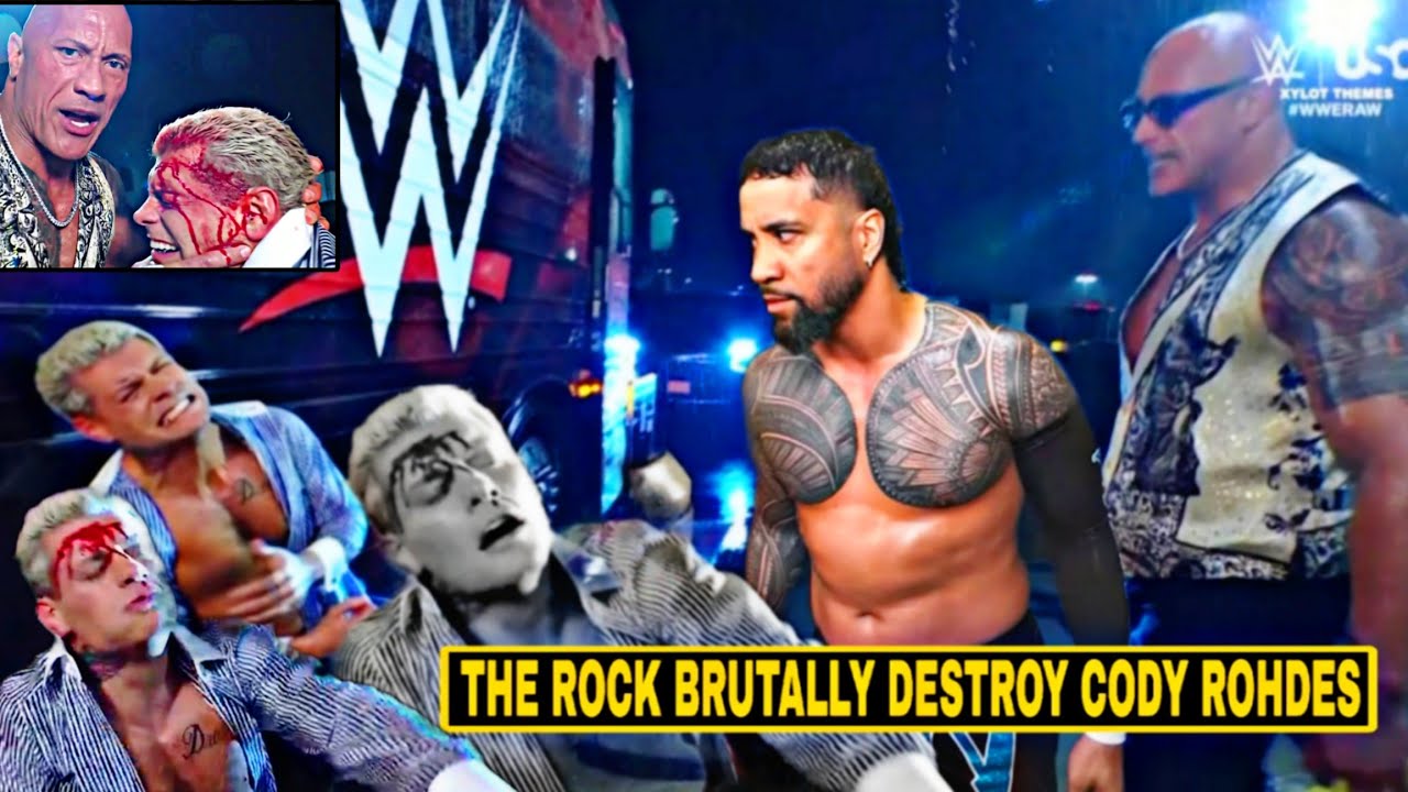 "The Rock Destroys Cody Rhodes Backstage on WWE Raw" The Rock Brutally ...