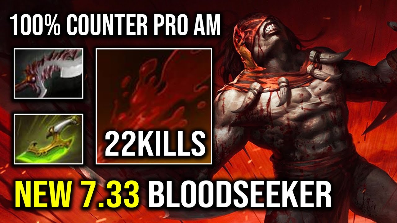 NEW 7.33 Bloodseeker True Hyper Carry 100% Outrun Everyone Insane ...