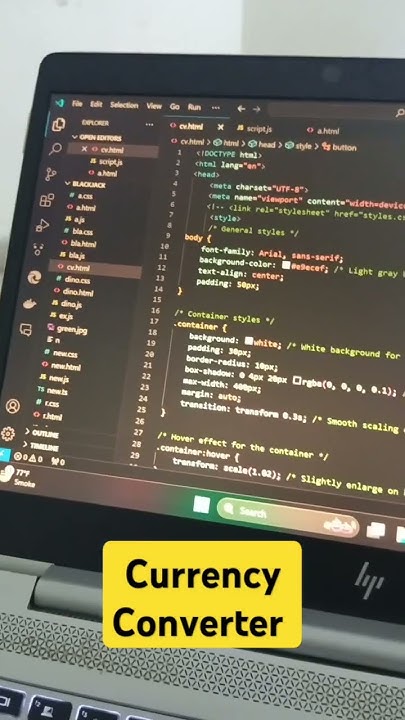 Make a currency converter app on javascript 😉 #coding #web development#trending #viral #html ...